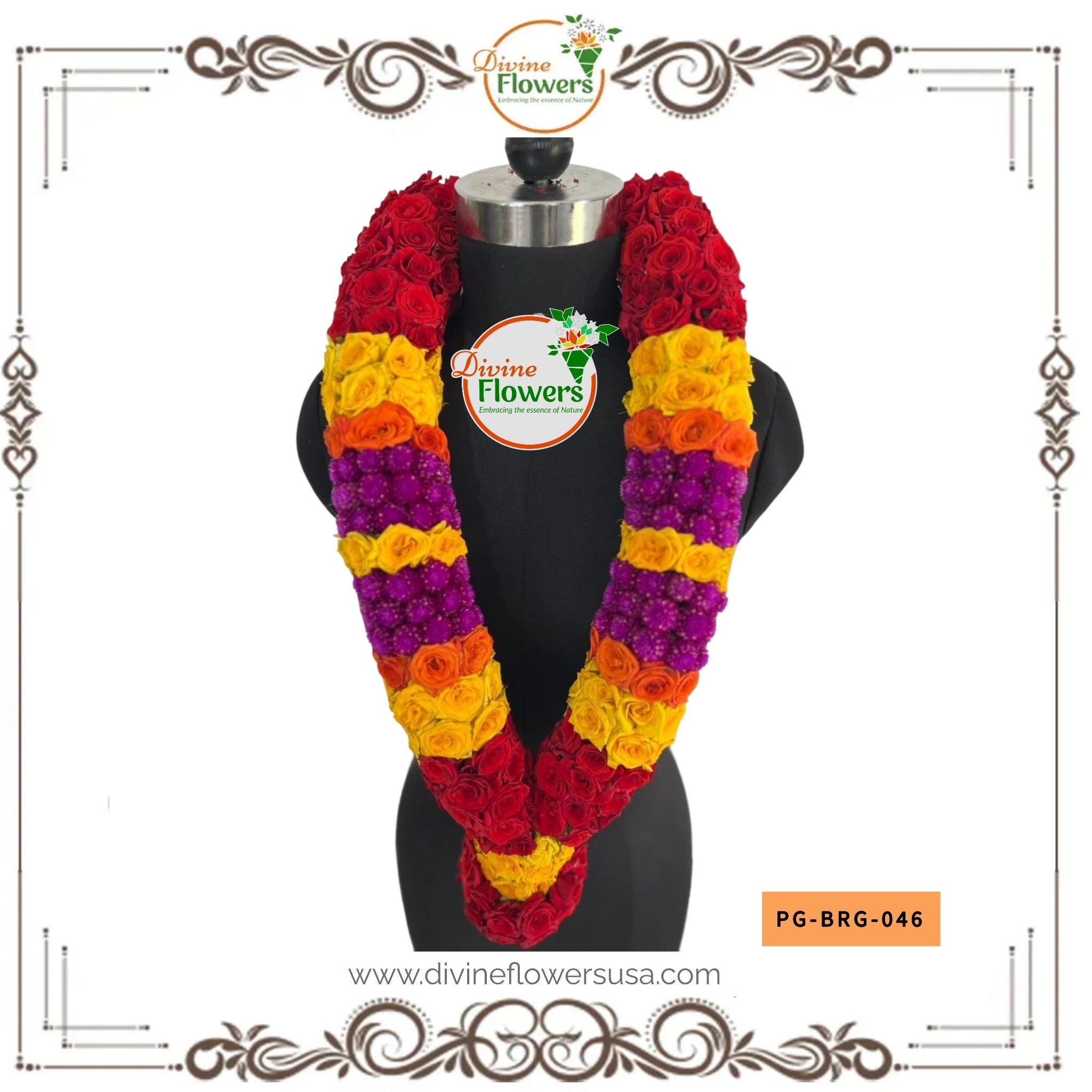 Elegant Button Rose Garlands | PG-BRG-044 | Buy Now – Divine Flowers