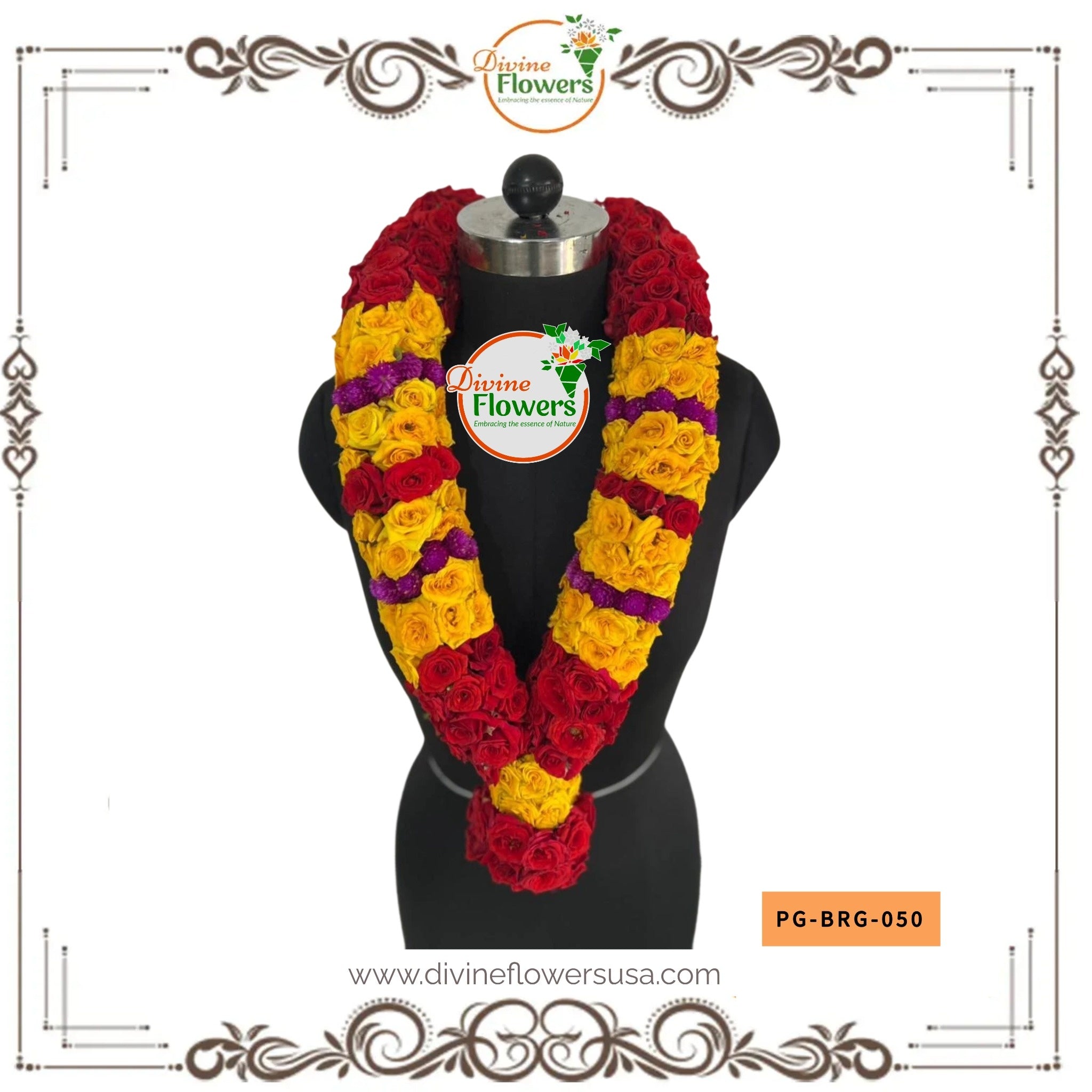 Elegant Button Rose Garlands | PG-BRG-044 | Buy Now – Divine Flowers