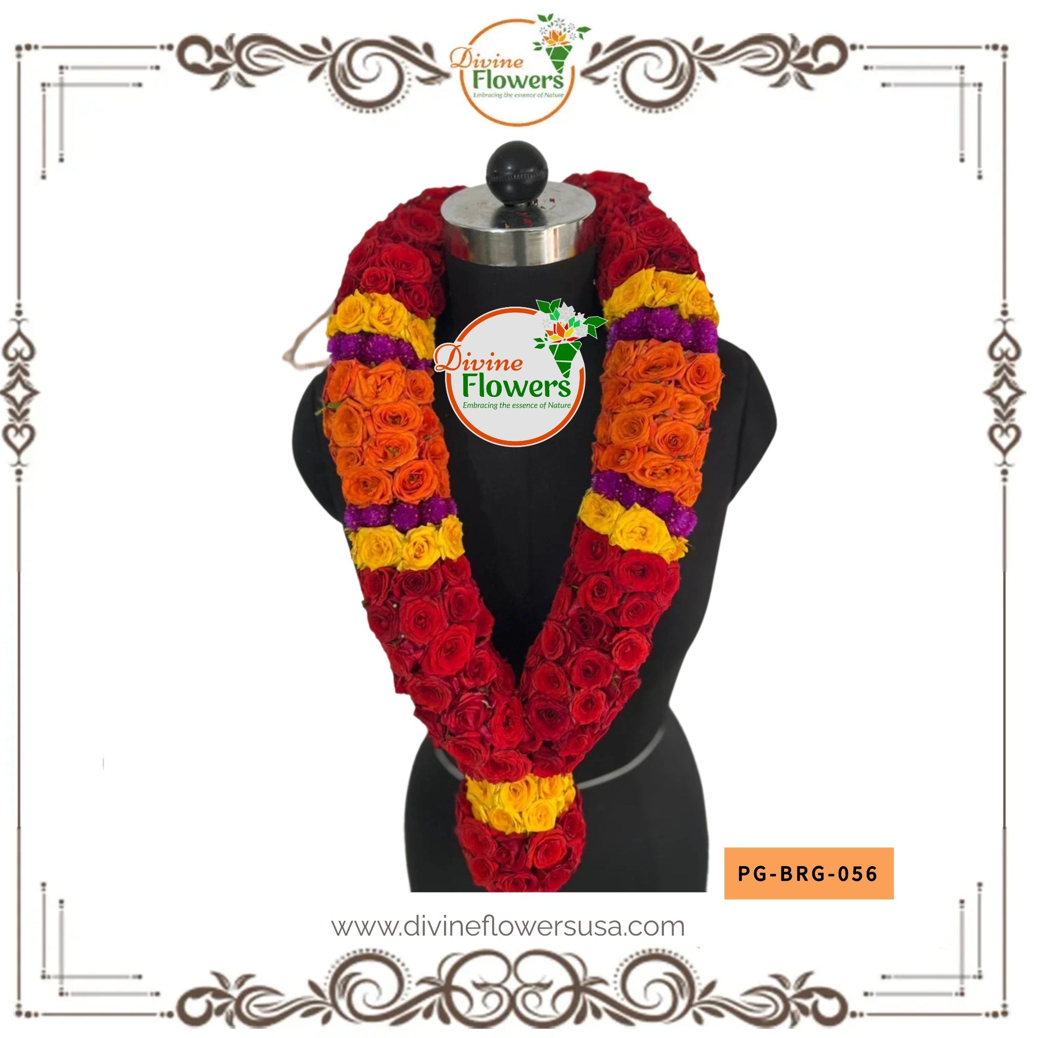Elegant Button Rose Garlands | PG-BRG-044 | Buy Now – Divine Flowers